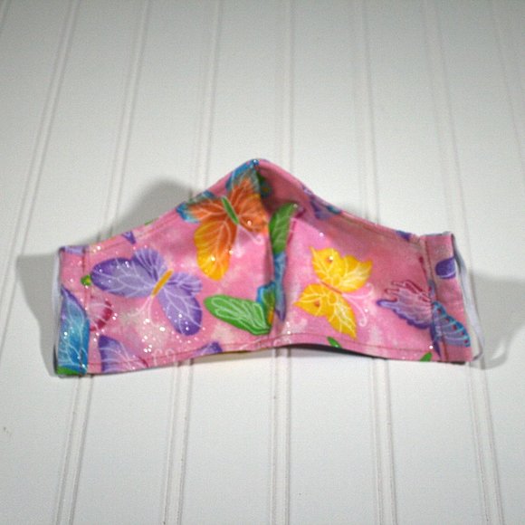 Hand Crafted | Accessories | Handmade Kids Pink Butterfly Face Mask ...
